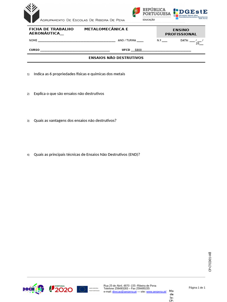 Ficha Trabalho_5800 | PDF