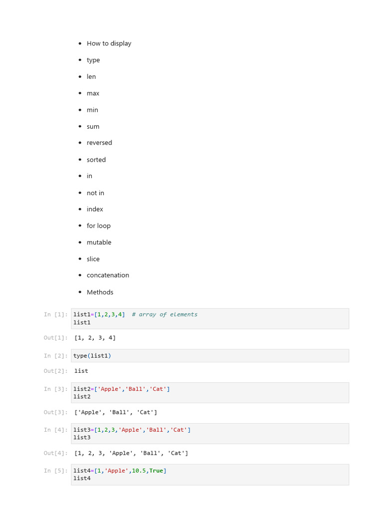 Python Session 14 List | PDF