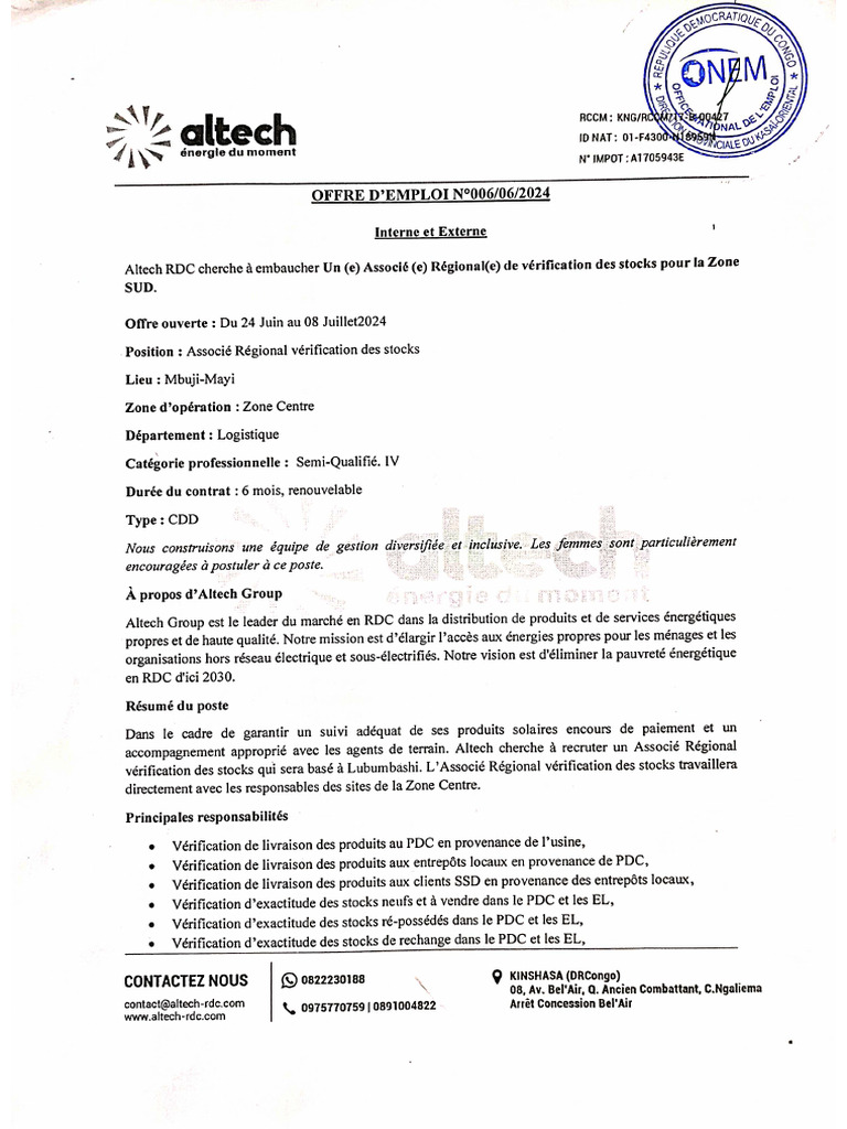 offre d'emploi | PDF