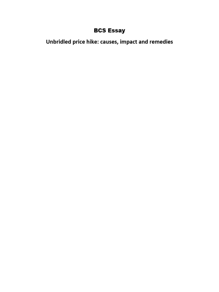 Unbriddled Price Hike - Causes, Impact and Remedies | PDF