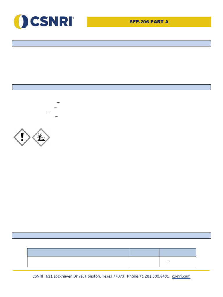CSNRI SDS US SFE-206-Part-A 15sept20 | PDF