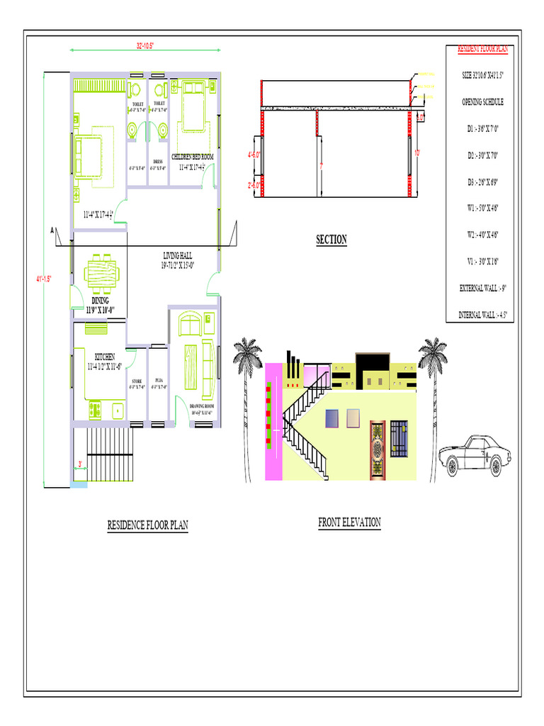2bhk-Plan Section Elevation 24-07-2024 | PDF