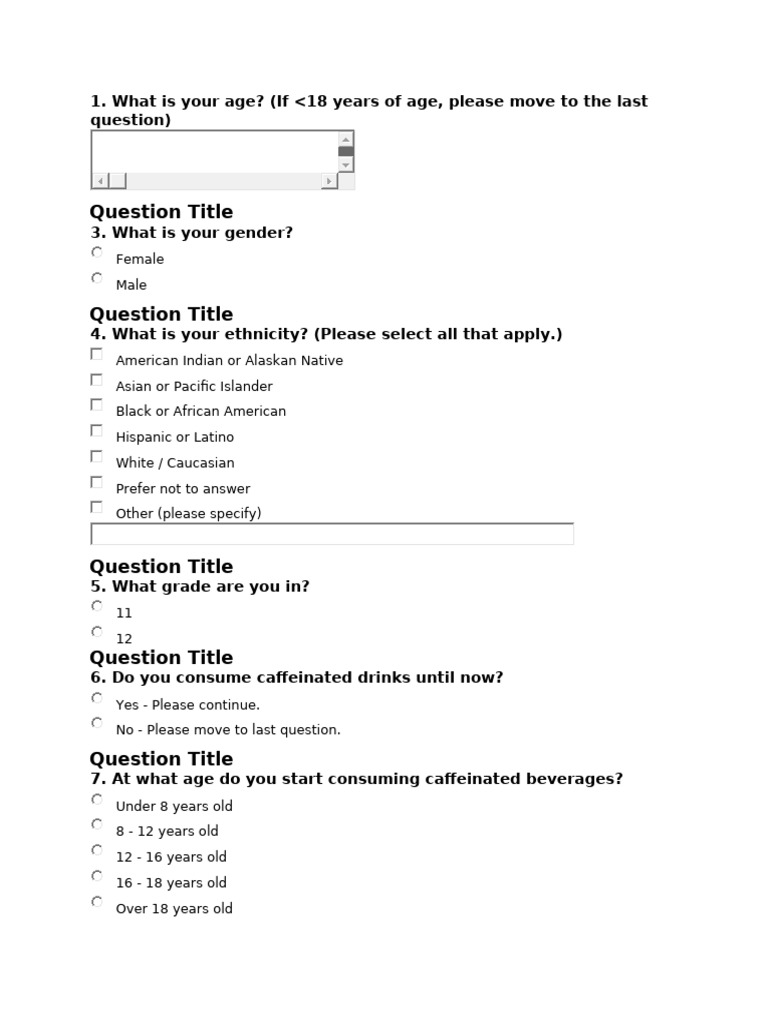 Sample Questionnaire | PDF