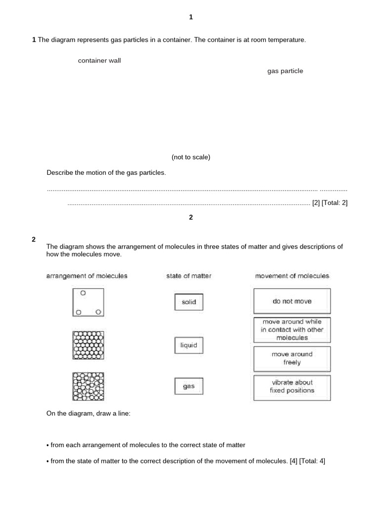 Year 9 Particle Model & Pressure Exercises | PDF | Gases | Pressure