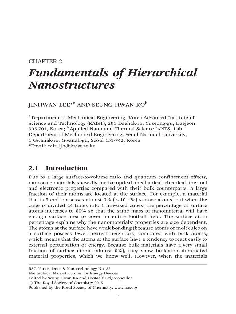 Fundamentals of Hierarchical Nanostructures | PDF