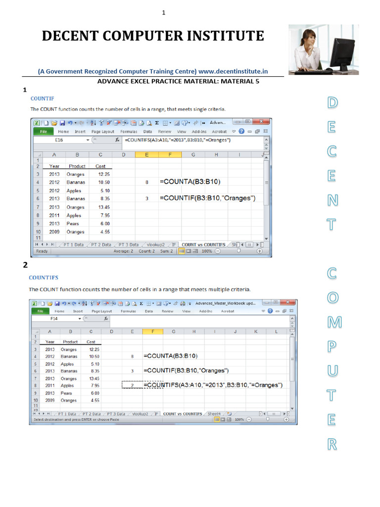Advance Excel Practice File 5 2023 Decent | PDF | Technology & Engineering