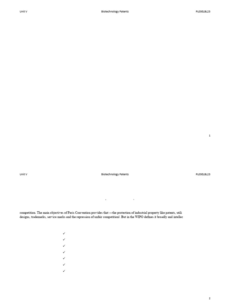 Unit 5-Biotechnology Patents | PDF | Patent | Prior Art