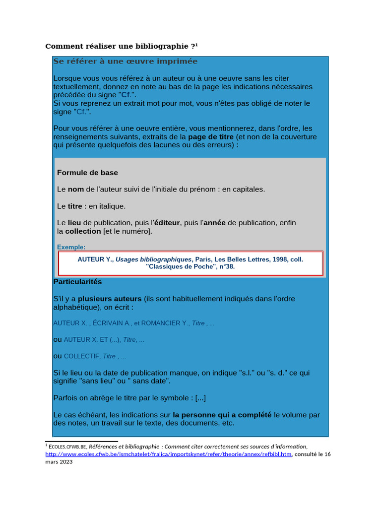 Comment Réaliser Une Bibliographie | PDF