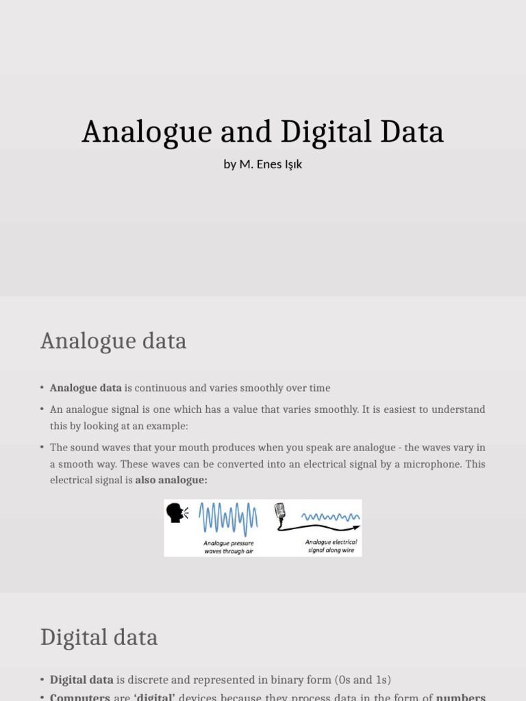 Analogue and Digital Data | PDF
