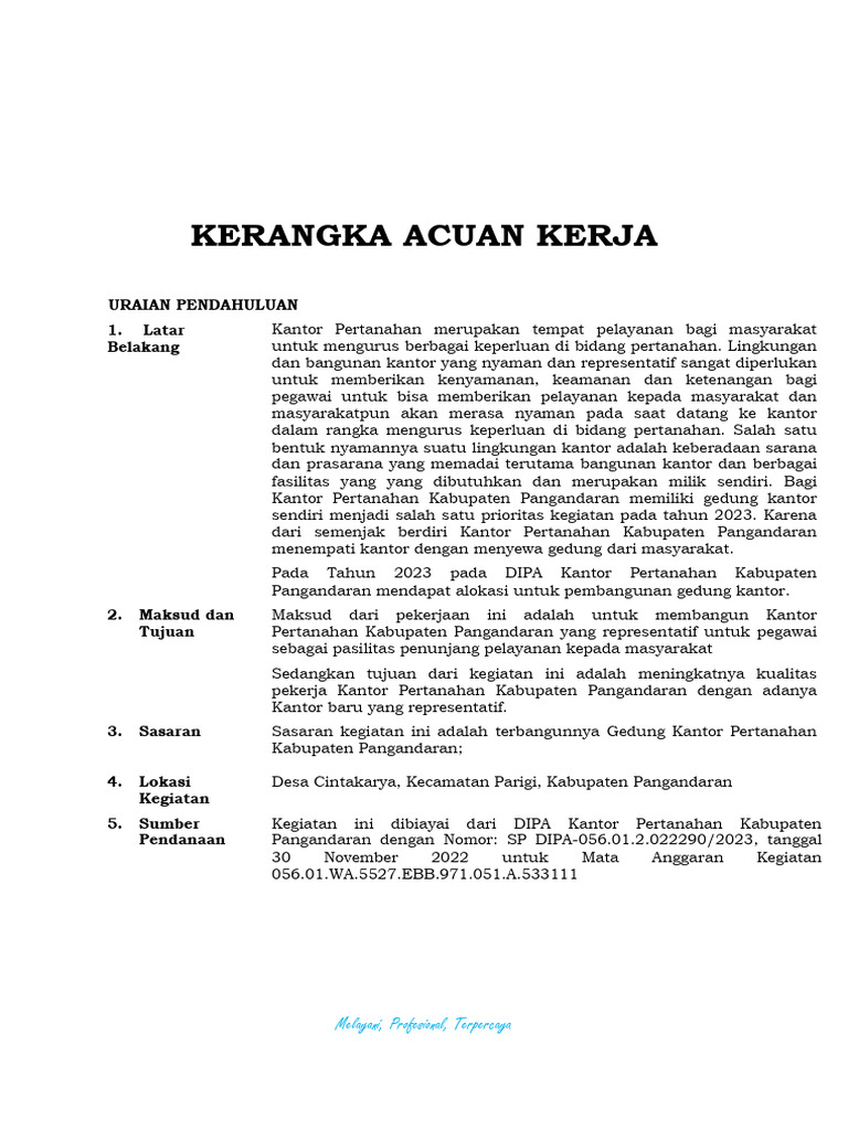 KAK Gedung Kantor Revisi | PDF