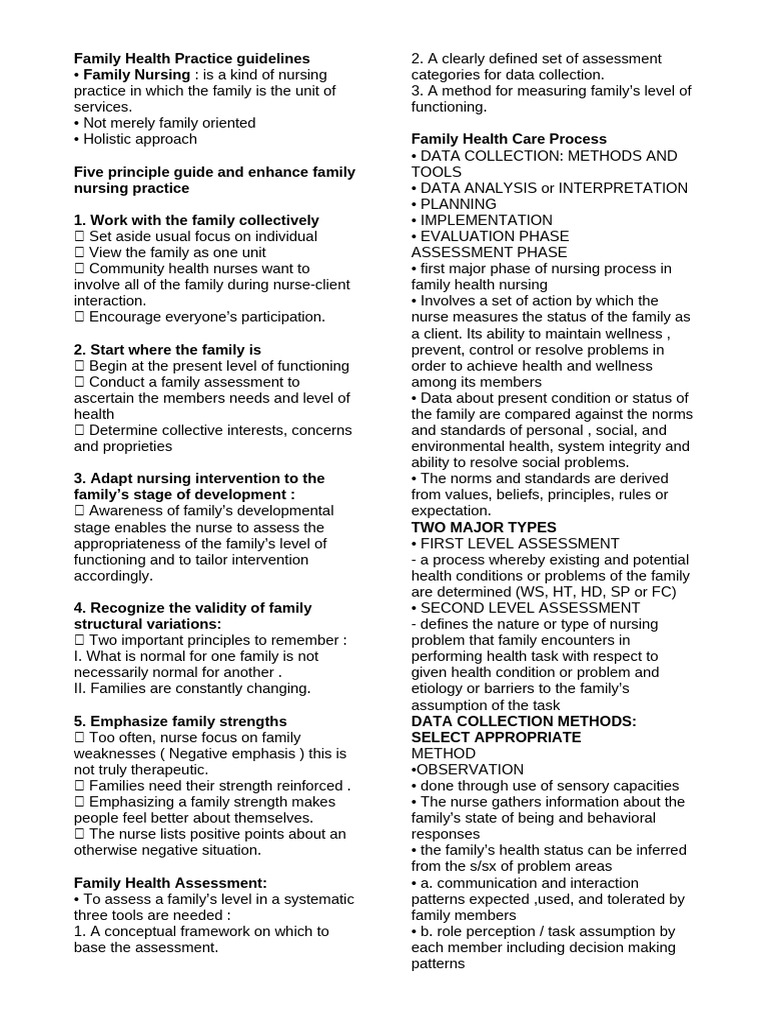 Family Health Practice Guidelines | PDF