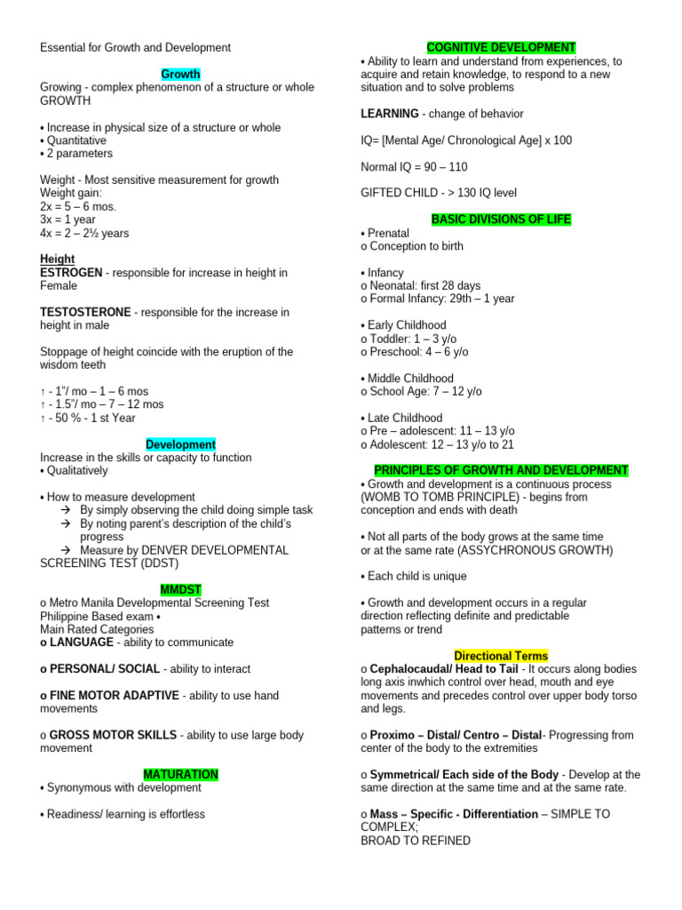 Essential for Growth and Development | PDF