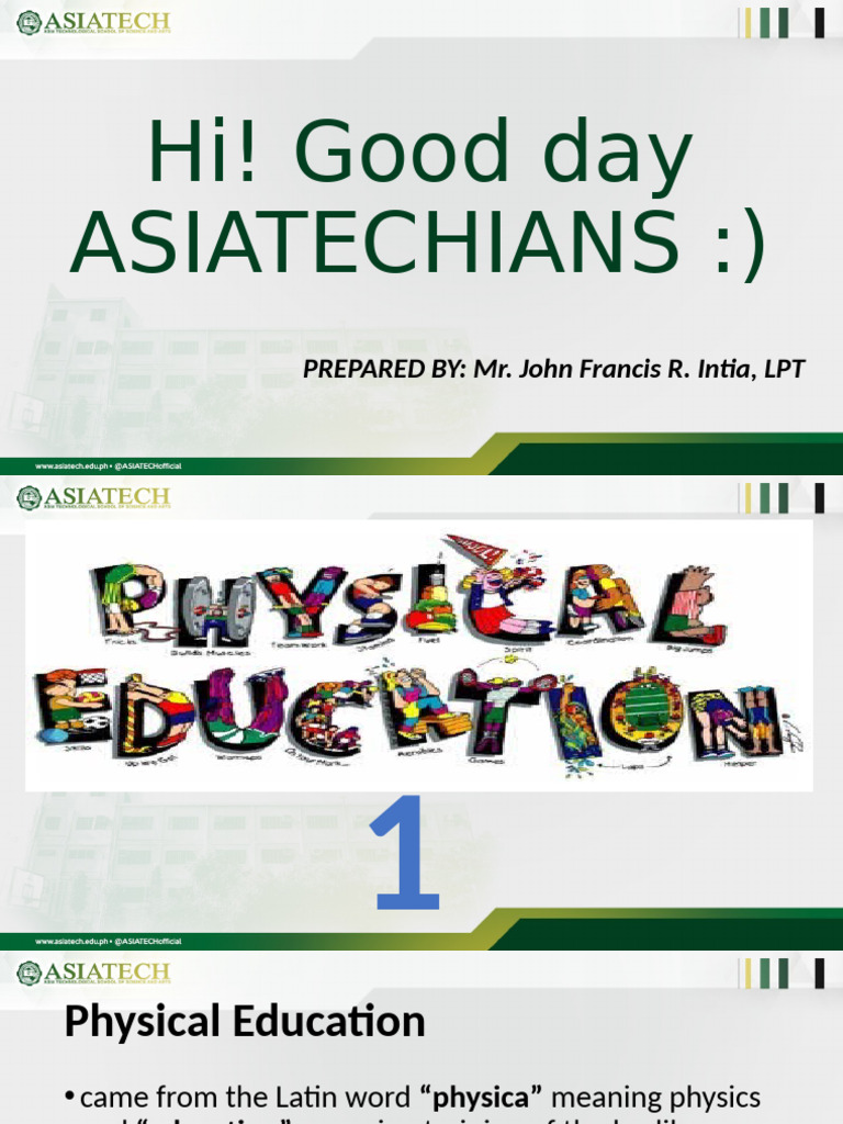 P.E 1 Physical Education Week 1 | PDF