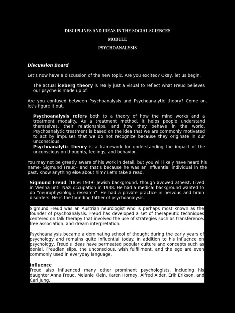 Diss Psychoanalysis | PDF