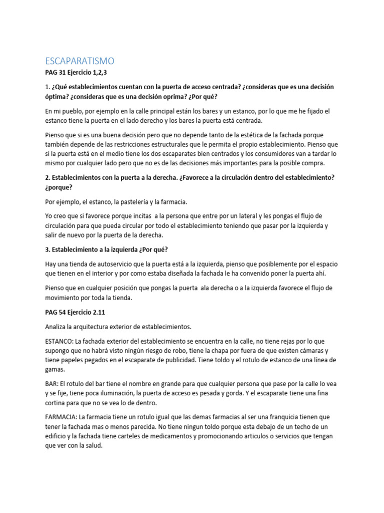 ESCAPARATISMO Ejercicio | PDF | Negocios | Hogar, jardinería y bricolaje