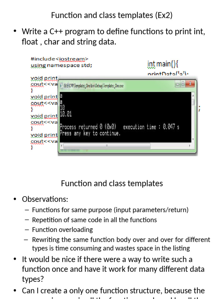 Function and class templates | PDF