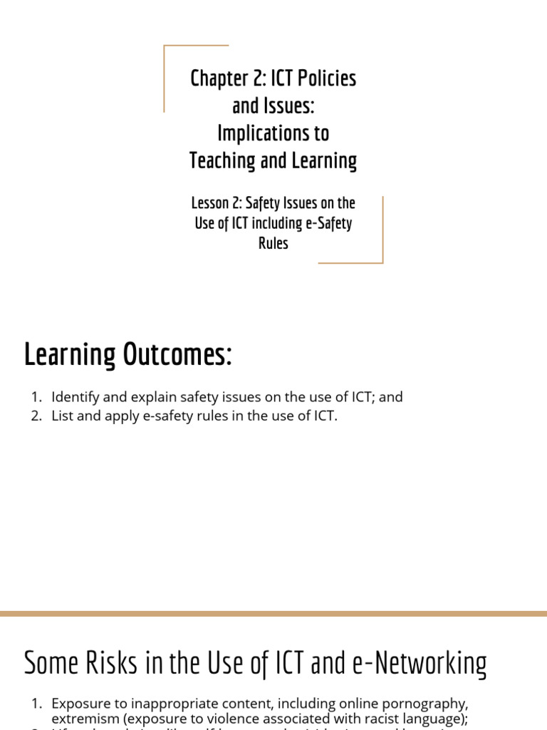 Prof Ed 5 Chapter 2 Lesson 2 Safety Issues On The Use of ICT Including ...