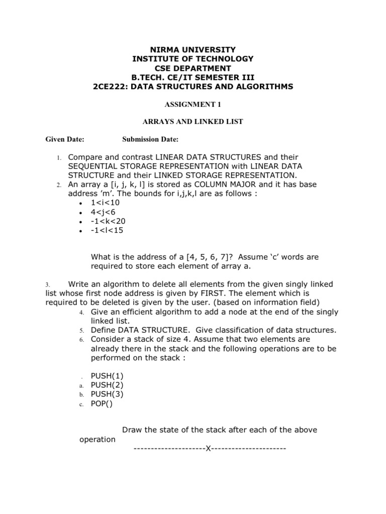 Dsa Assignment1 | PDF | Teaching Methods & Materials | Technology & Engineering