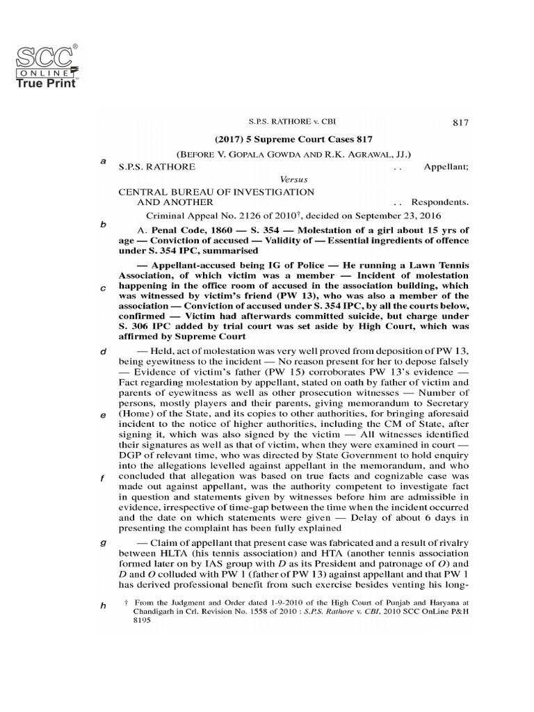 S.P.S. Rathore v. CBI, (2017) 5 SCC 817 | PDF