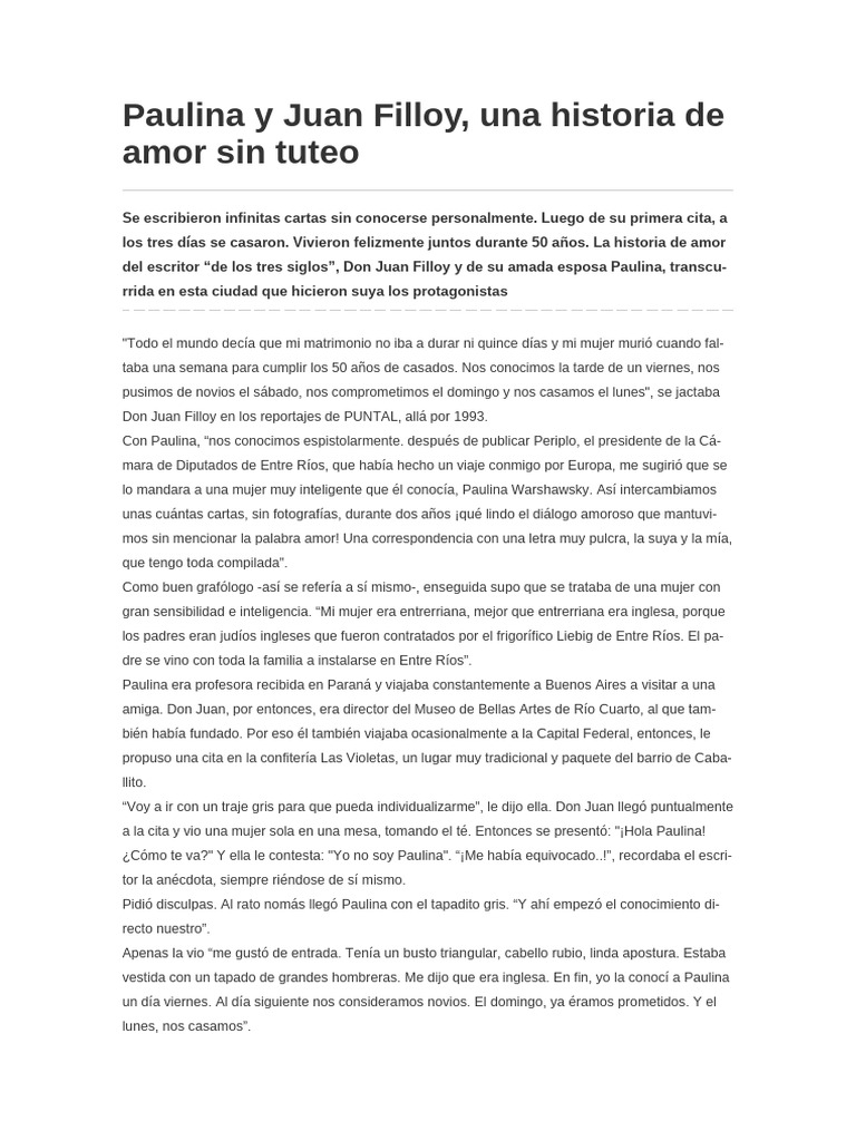 Paulina y Juan Filloy | PDF