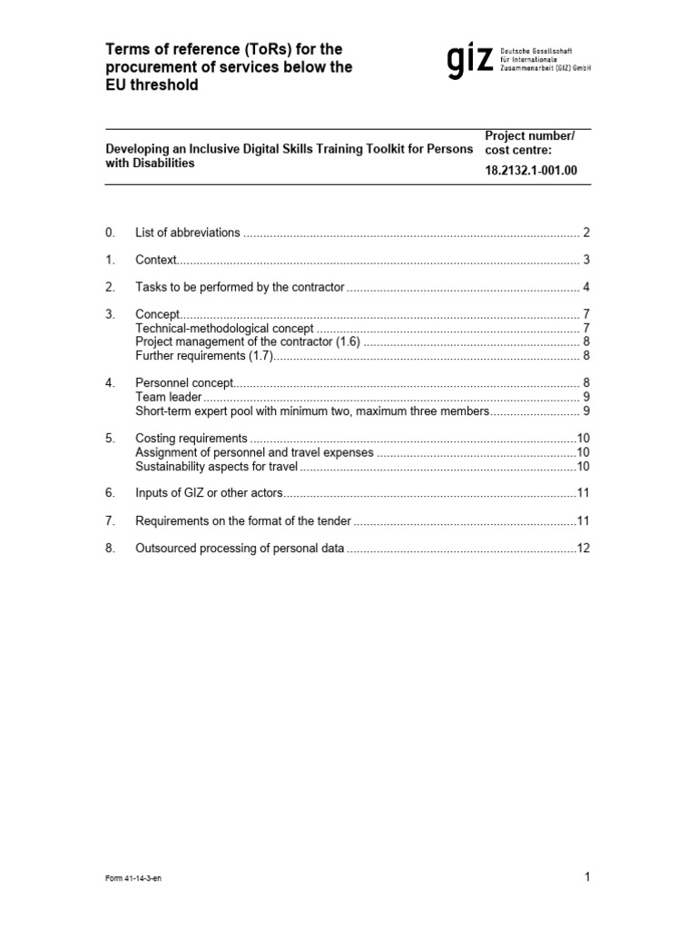 83450710 ToR Skills Toolkit | PDF