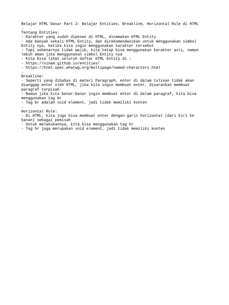 HTML Dasar Part 2 | PDF