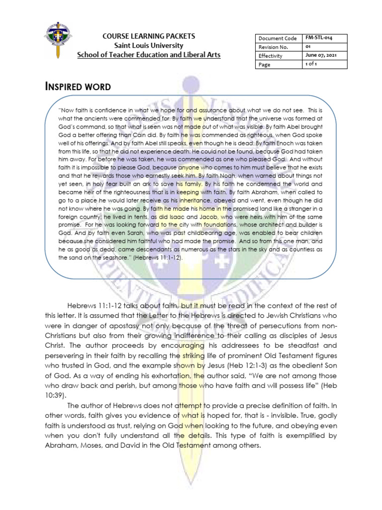 CFE 101 - General Introduction - Inspired Word | PDF