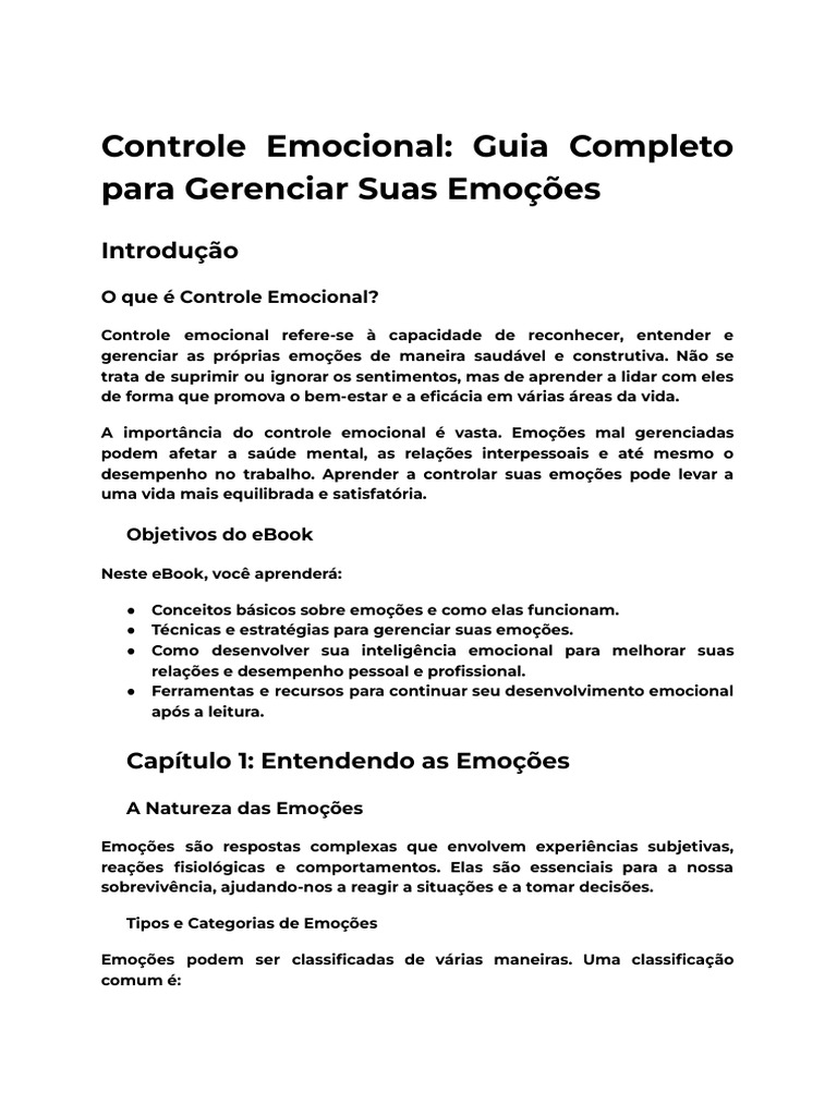 Controle Emocional: Guia Prático e Completo | PDF | Emoções | Autoajuda
