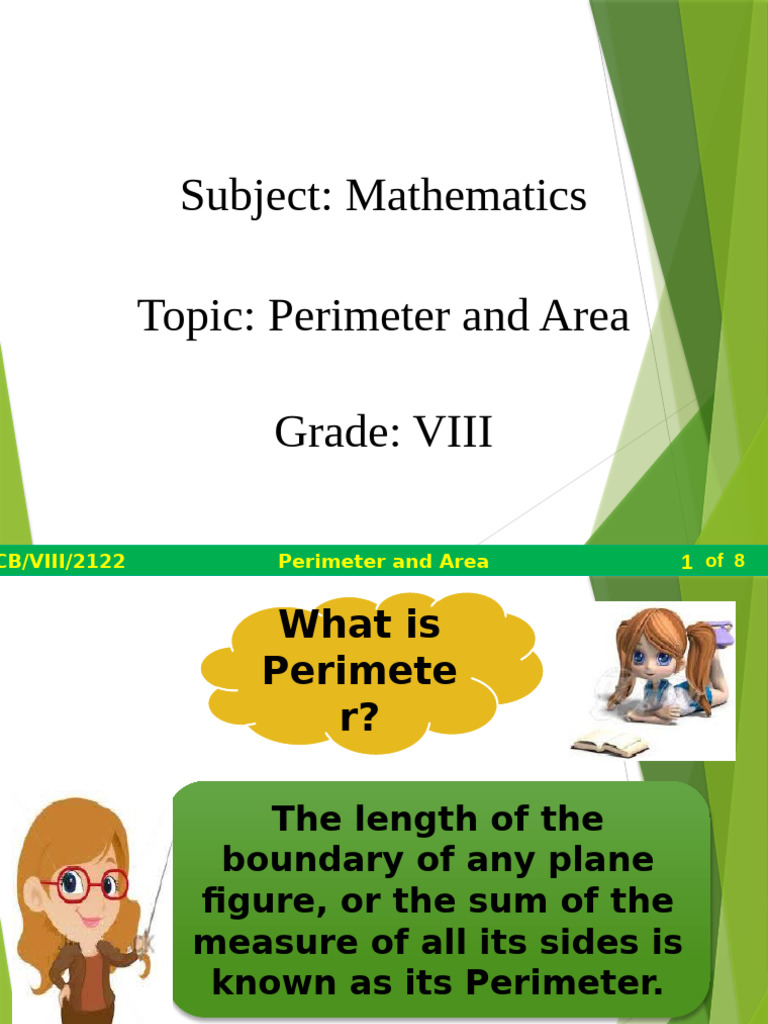 1 CBSE VIII Math Perimeter and Area | PDF