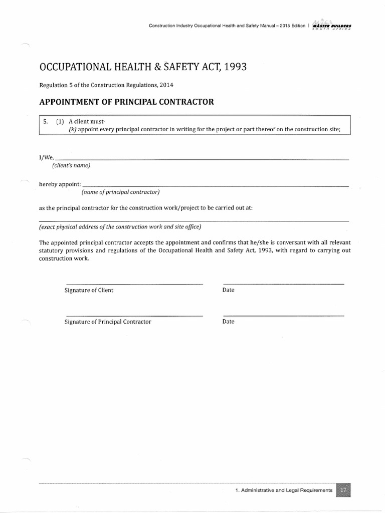 Appointment of Principal Contractor | PDF