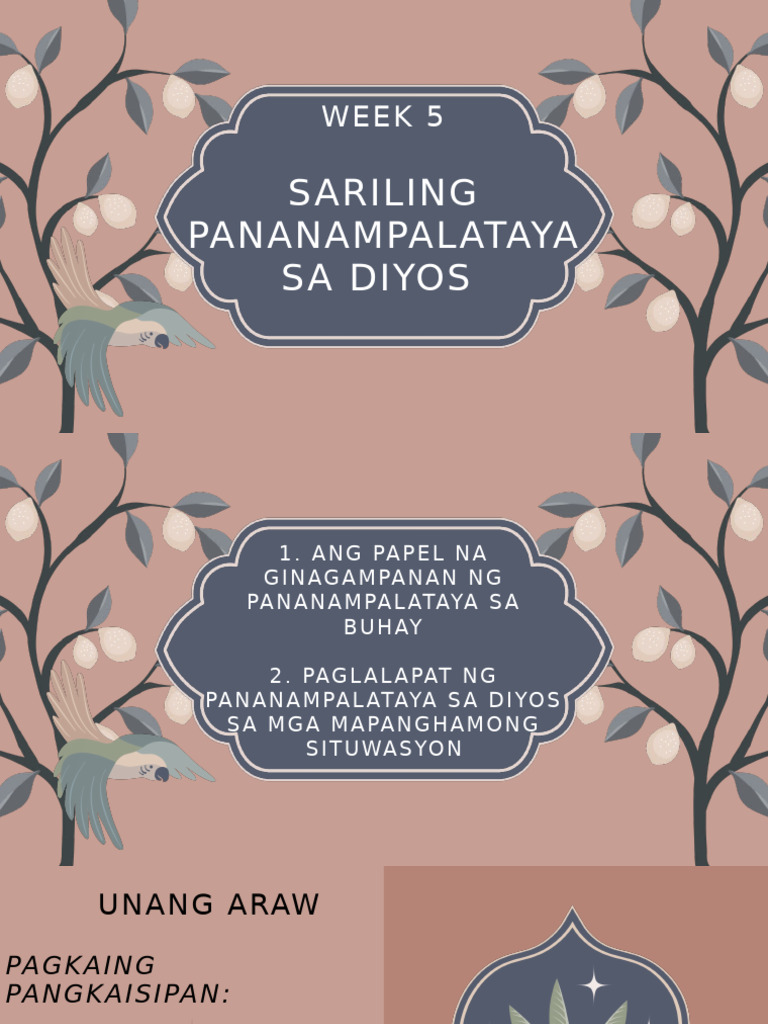 G7-ESP-WEEK 5 - PANANAMPALATAYA SA DIYOS | PDF