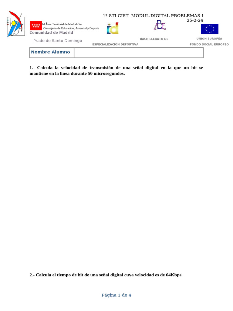 1âº Sti Cist Mod. Digital Probl. I 23-24 | PDF