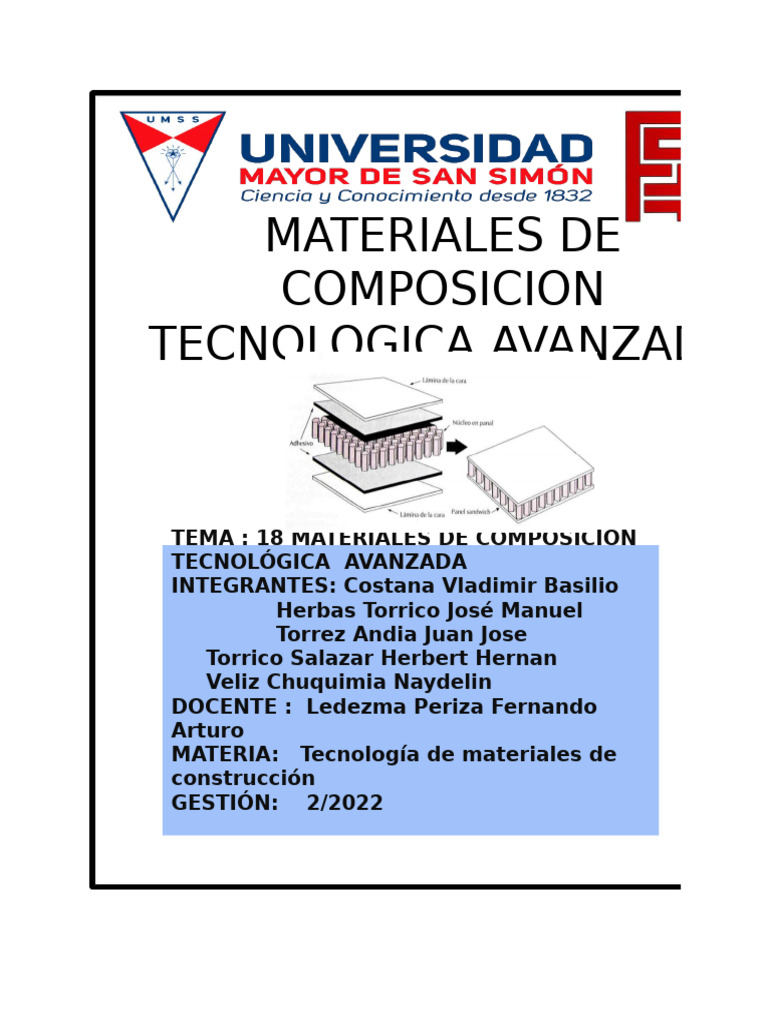 Tema 18 Materiales de Composición Tecnológica Avanzada | PDF