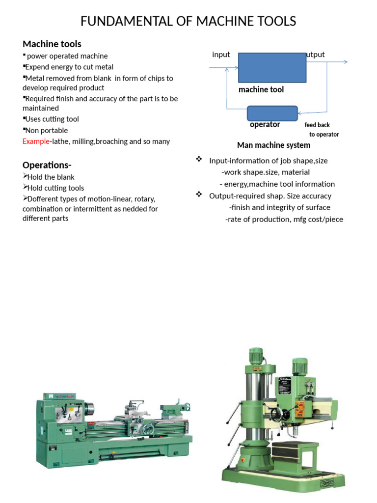 Fundamental of Machine Tools1 | PDF
