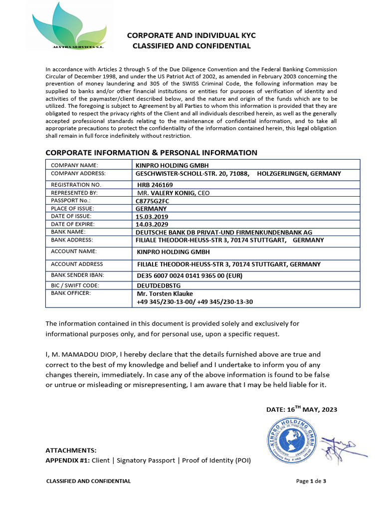 Cis Kinpro Holding GMBH | PDF