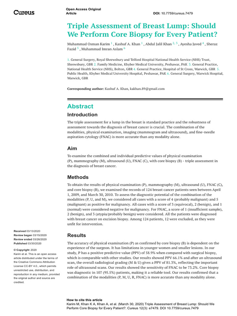 Triple Assessment in Breast Cancer | PDF
