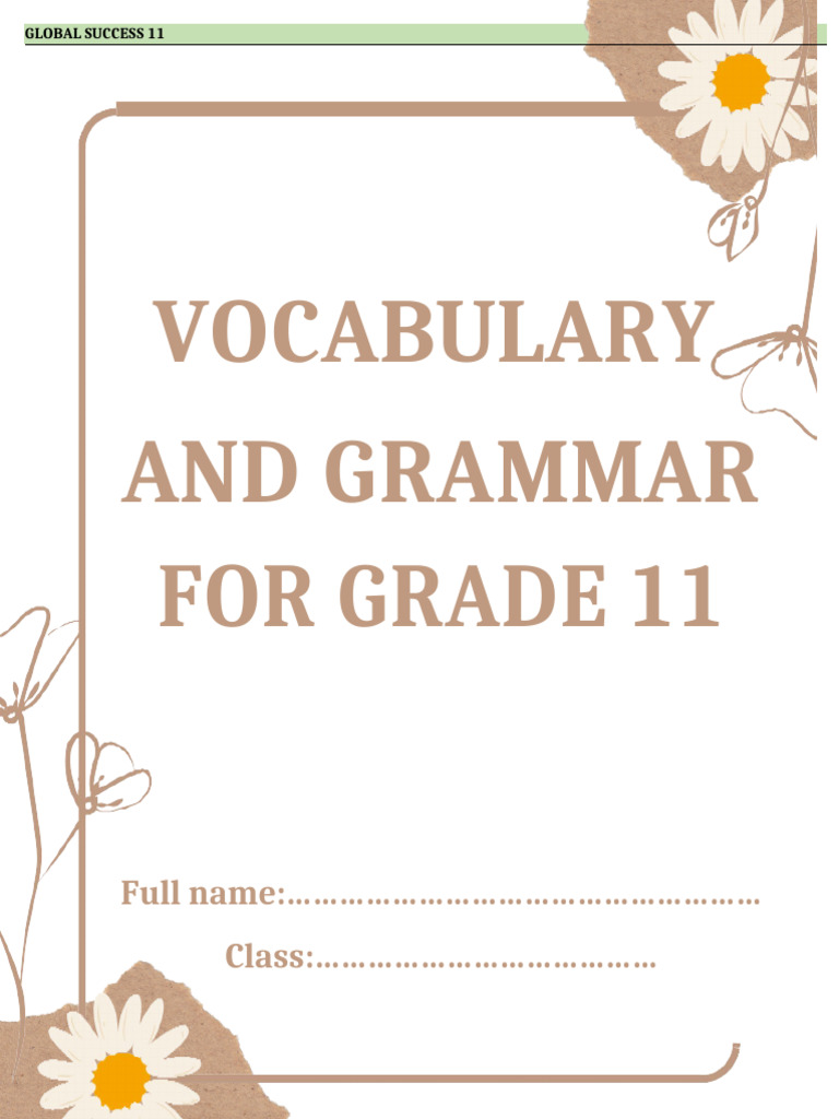Grade 11 Tài Liệu Grammar Và Vocabulary | PDF