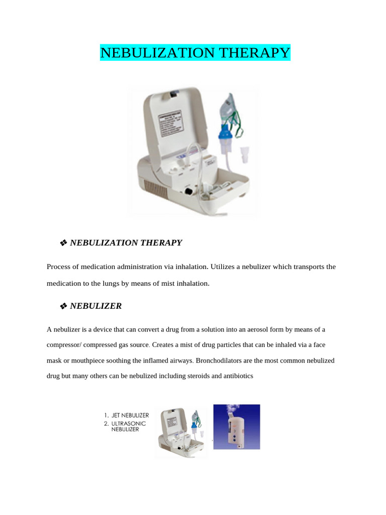 Nebulization Therapy | PDF