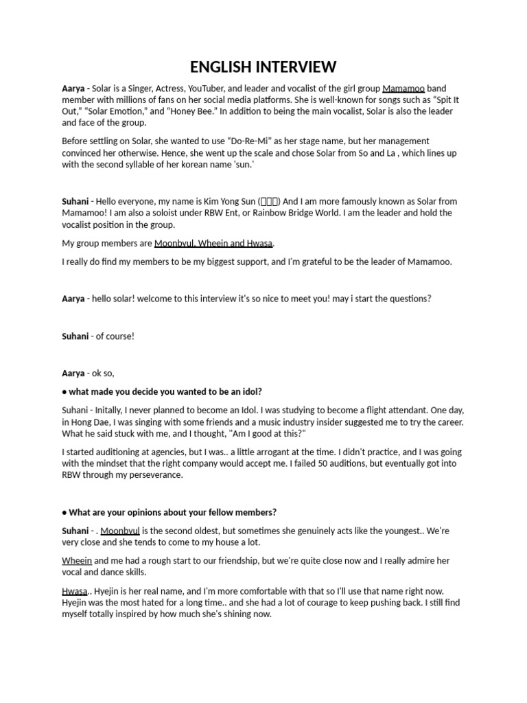 English Interview | PDF