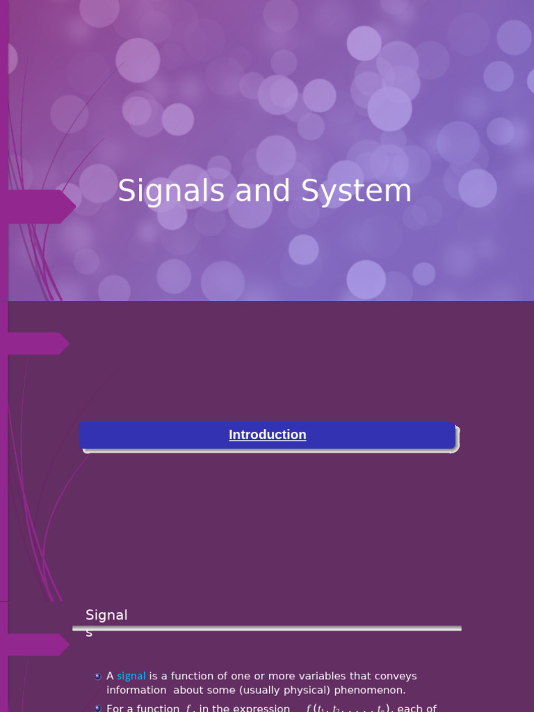 Introduction Signals | PDF