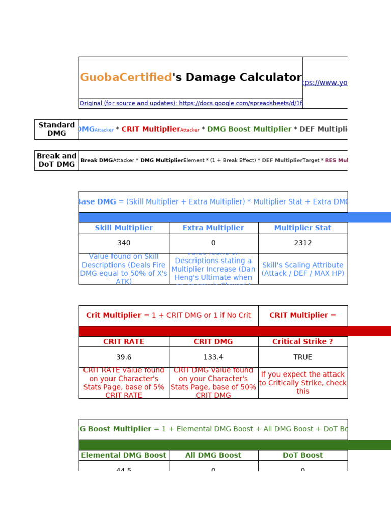HSR DMG Calculator | PDF
