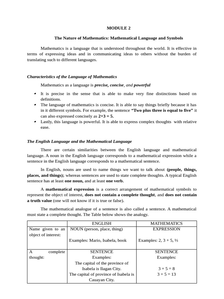 MODULE 2 Mathematics in The Modern World | PDF | Thought | English Language