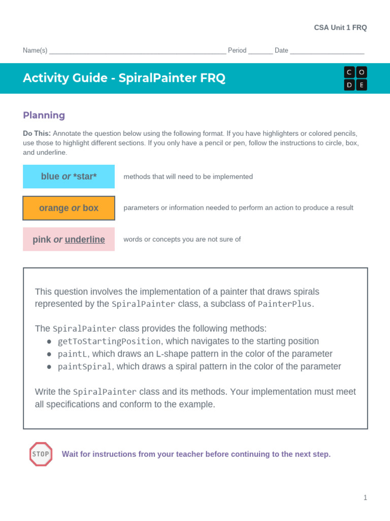 U1L16 SpiralPainter FRQ | PDF