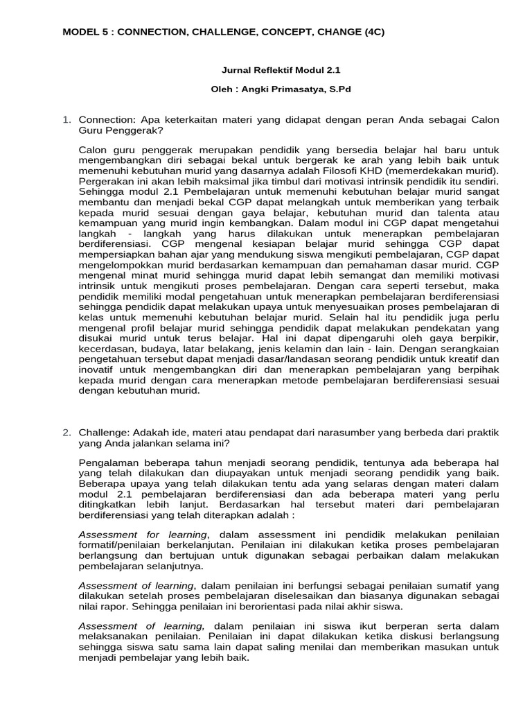 Refleksi Modul 2.1 Angki Primasatya | PDF