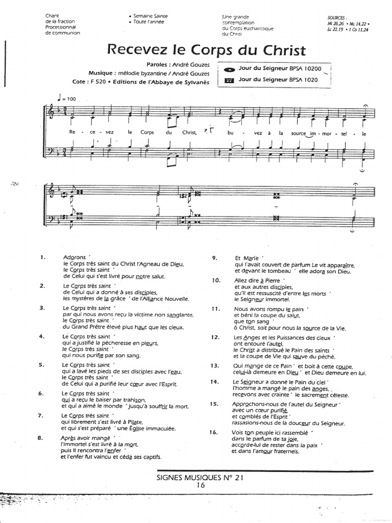 Recevez Le Corps Du Christ | PDF