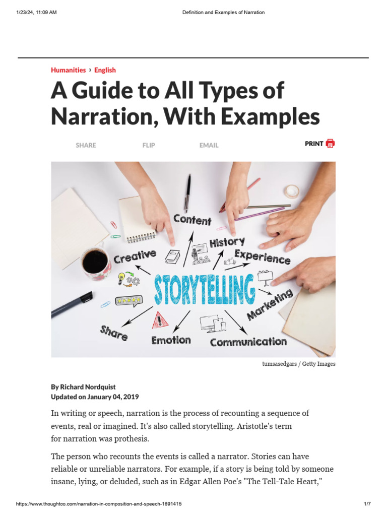Definition and Examples of Narration | PDF