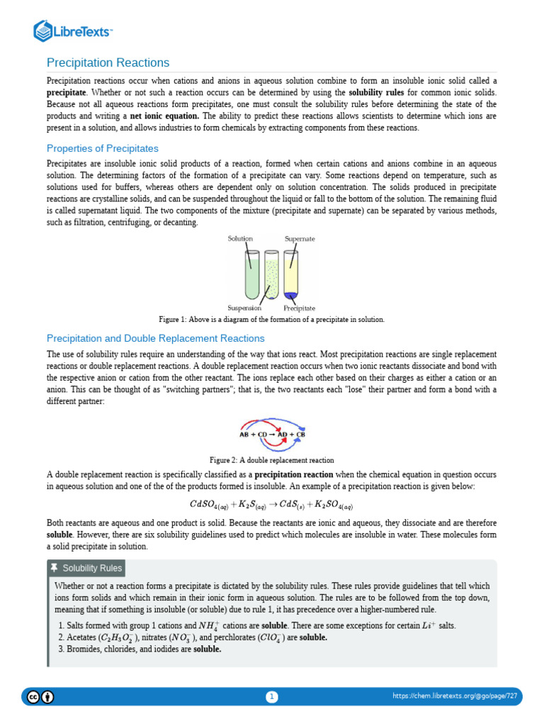 Precipitation Reactions | PDF