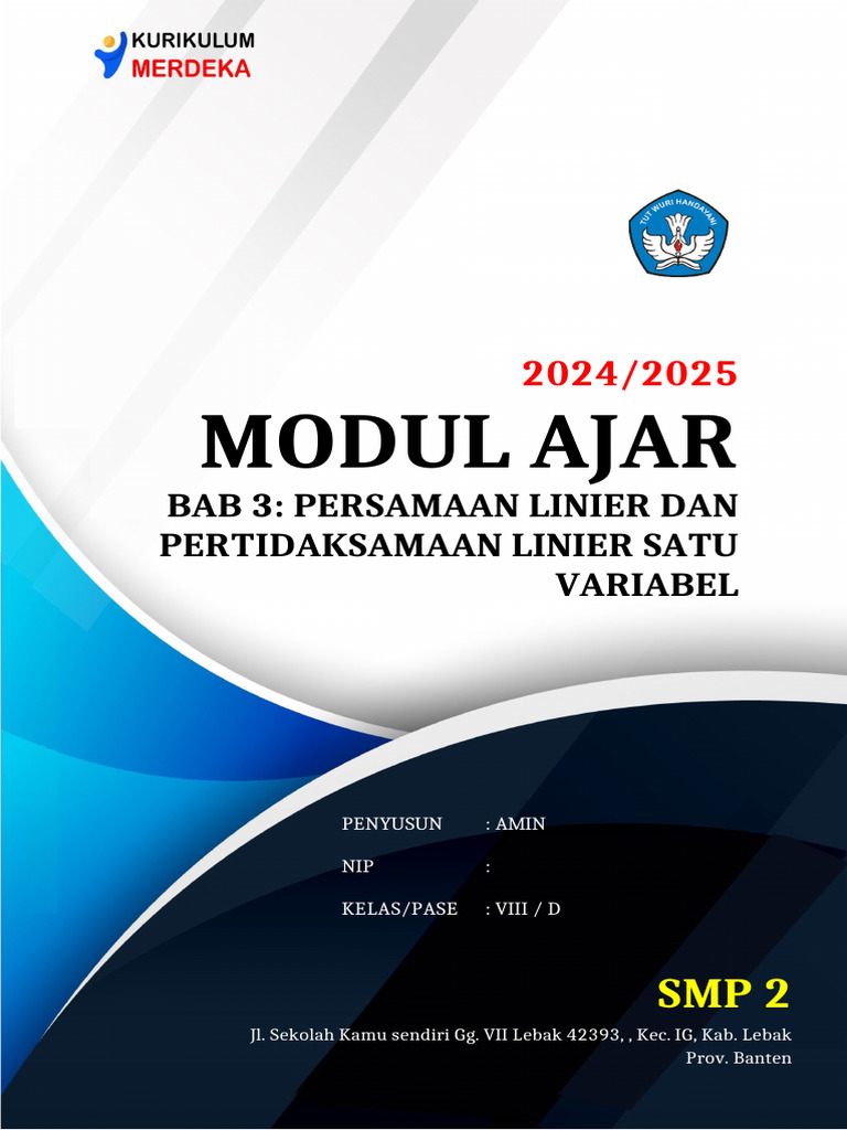 13. MA Bab 3 Modul Ajar Matematika Kelas 8 | PDF