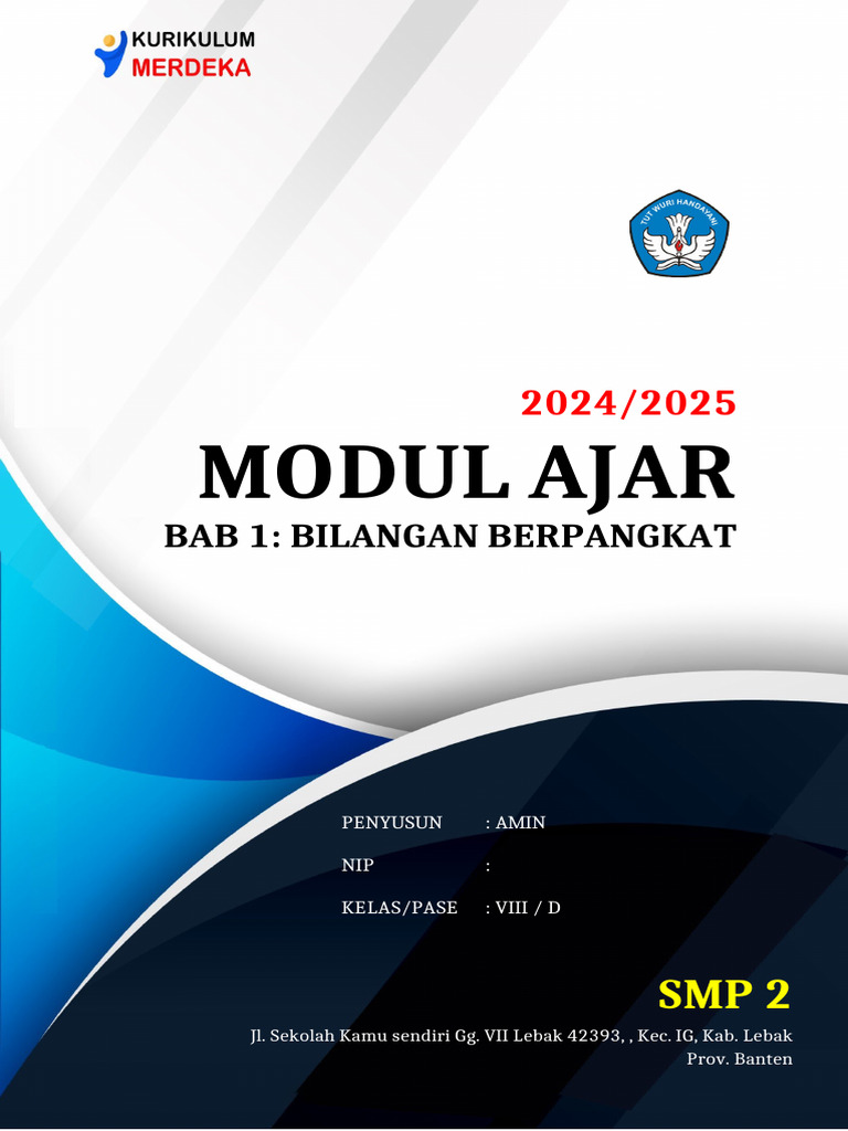 MA Bab 1 Modul Ajar Matematika Kelas 8 | PDF