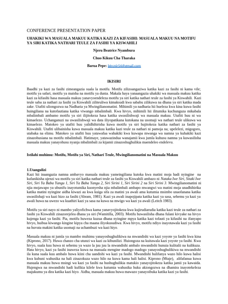 Conference Presentation Paper | PDF